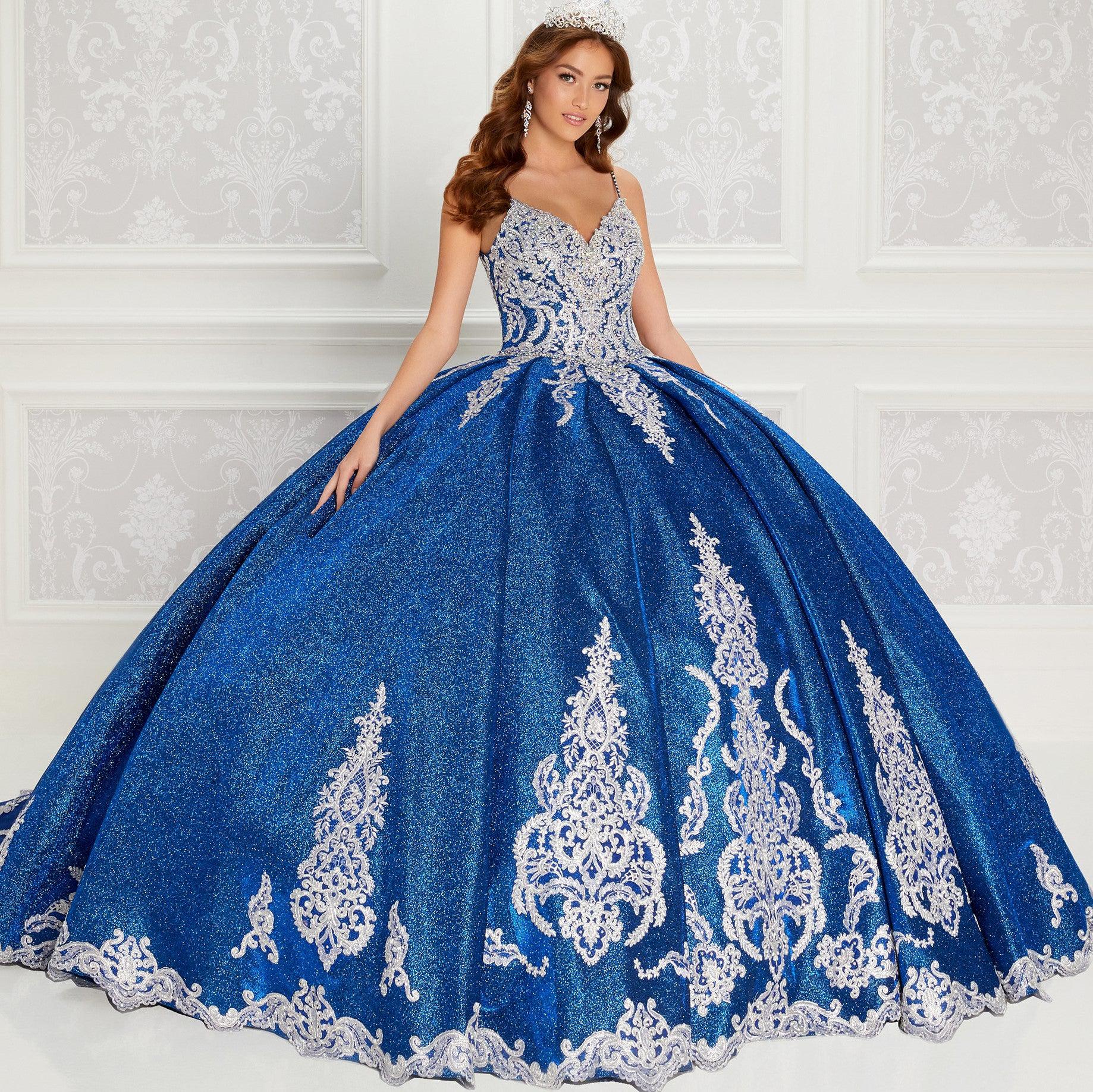Princesa PR22141 Glitter Quince Dress with Train – QuinceGirl